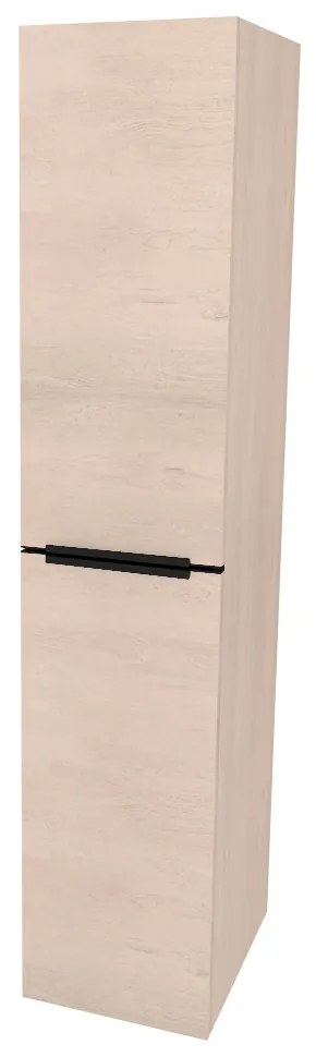 Mereo Mereo, Mailo, koupelnová skříňka vysoká 170 cm, černé madlo, Multidecor, CN594LPBDUP1