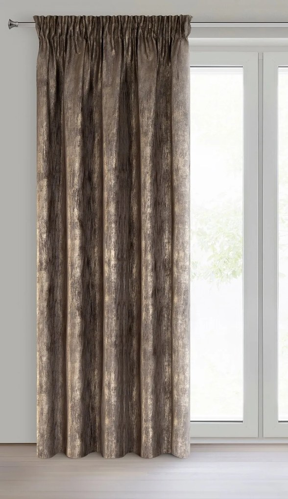 ZATEMŇOVACÍ ZÁVĚS NA PÁSCE ESTEL 140 X 270 CM HNĚDÁ