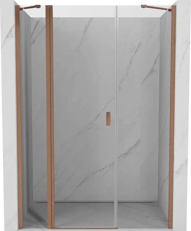 Mexen, Mexen Mist výklopné sprchové dveře 155 cm, transparentní, broušená měď - 8A4-155-001-65-00