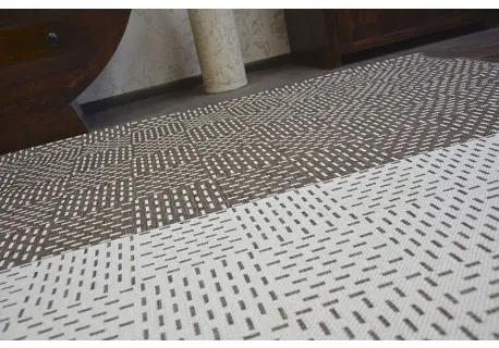 koberec FLAT 48722/608 Dvoubarevná KRÉM hnědý velikost 200x290 cm | krásné koberce cz