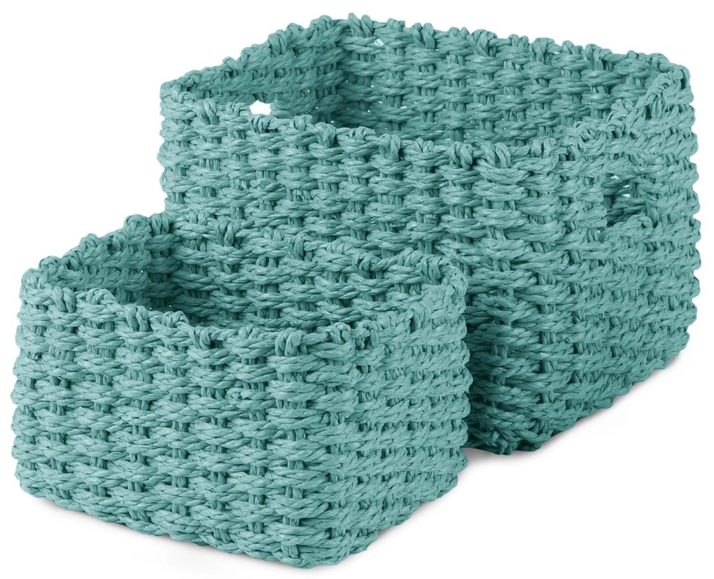 Set pletených košíků Compactor Lisou, 2 dílný - zelený AQUA