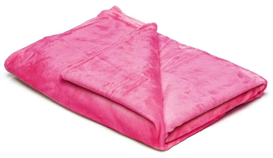 Růžová mikroplyšová deka My House, 150 x 200 cm