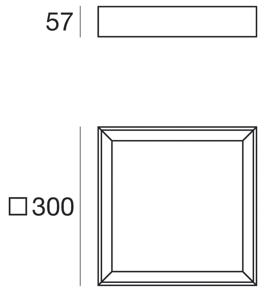 Linea Light CA001DBBMDI Tara_Q, černé stropní svítidlo, 21W LED 2700K, 30x30cm