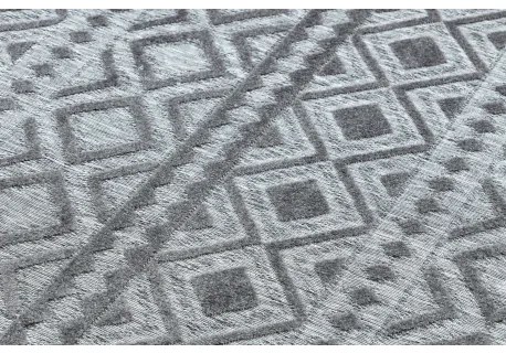 koberec Strukturální SOLE D3852 Boho, diamanty ploché tkaní šedá velikost 140x190 cm | krásné koberce cz