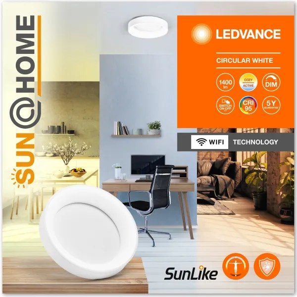 Ledvance-LED Stmívatelné stropní svítidlo SUN@HOME CIRCULAR LED/18,5W/230V Wi-Fi