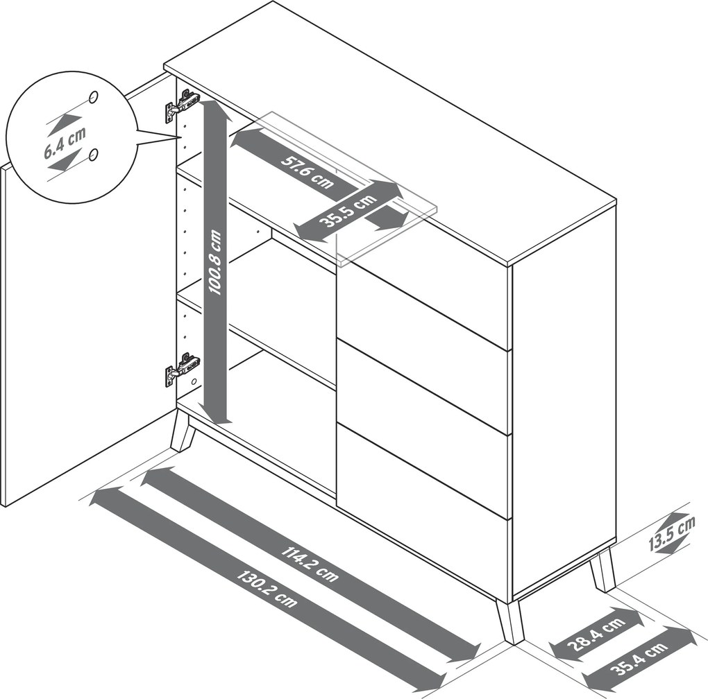 Tchibo - Komoda - barva: bílá