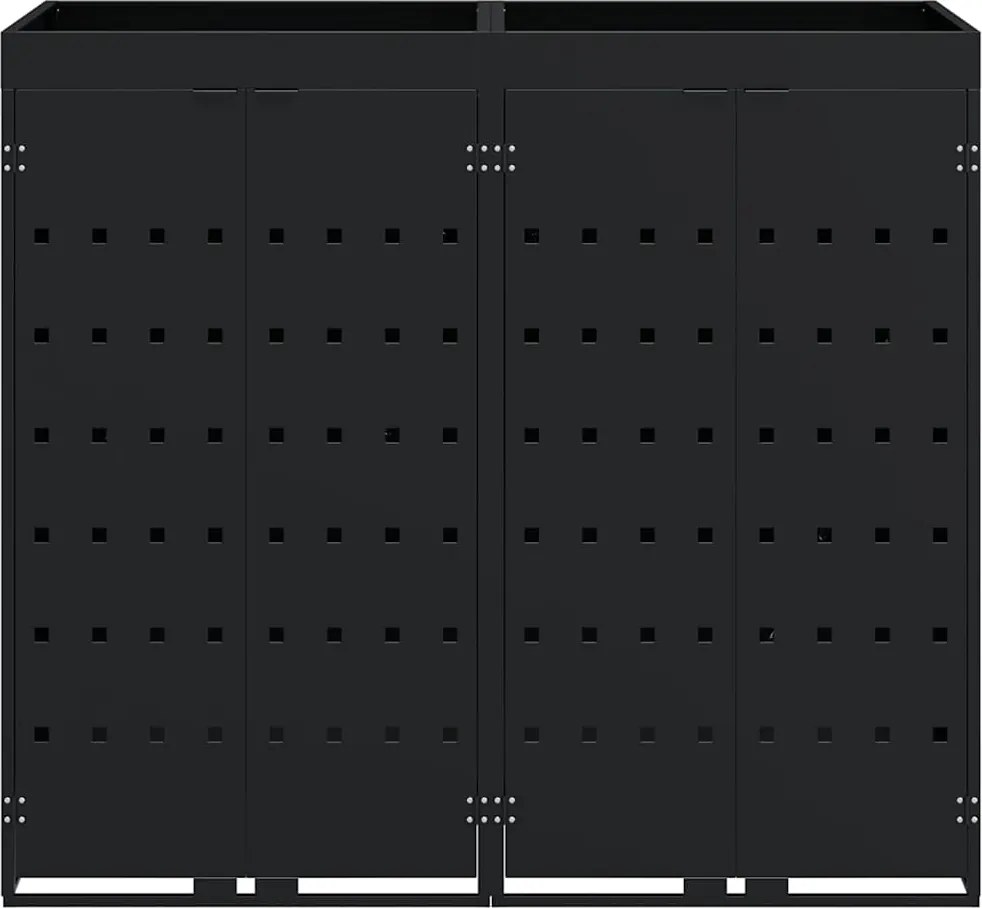 Úložný box na 2 popelnice Černá 136 x 77,5 x 121,5 cm 3394738