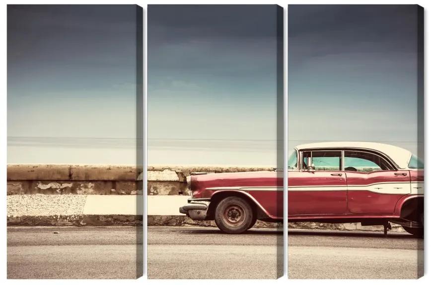 Vícedílný obraz Staré Americké Retro Auto Nedostatek Nedostatek Přírodní plátno 120x80