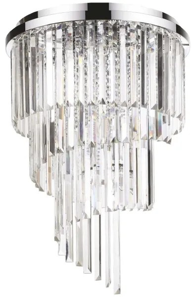 Ideal Lux - Křišťálový přisazený lustr CARLTON 12xE14/40W/230V pr. 50 cm chrom