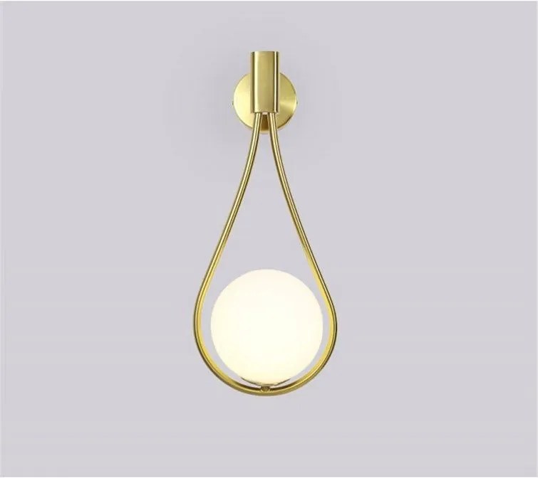 Toolight - skleněná nástěnná lampa E27 60W APP603-1W, zlatá, OSW-08996