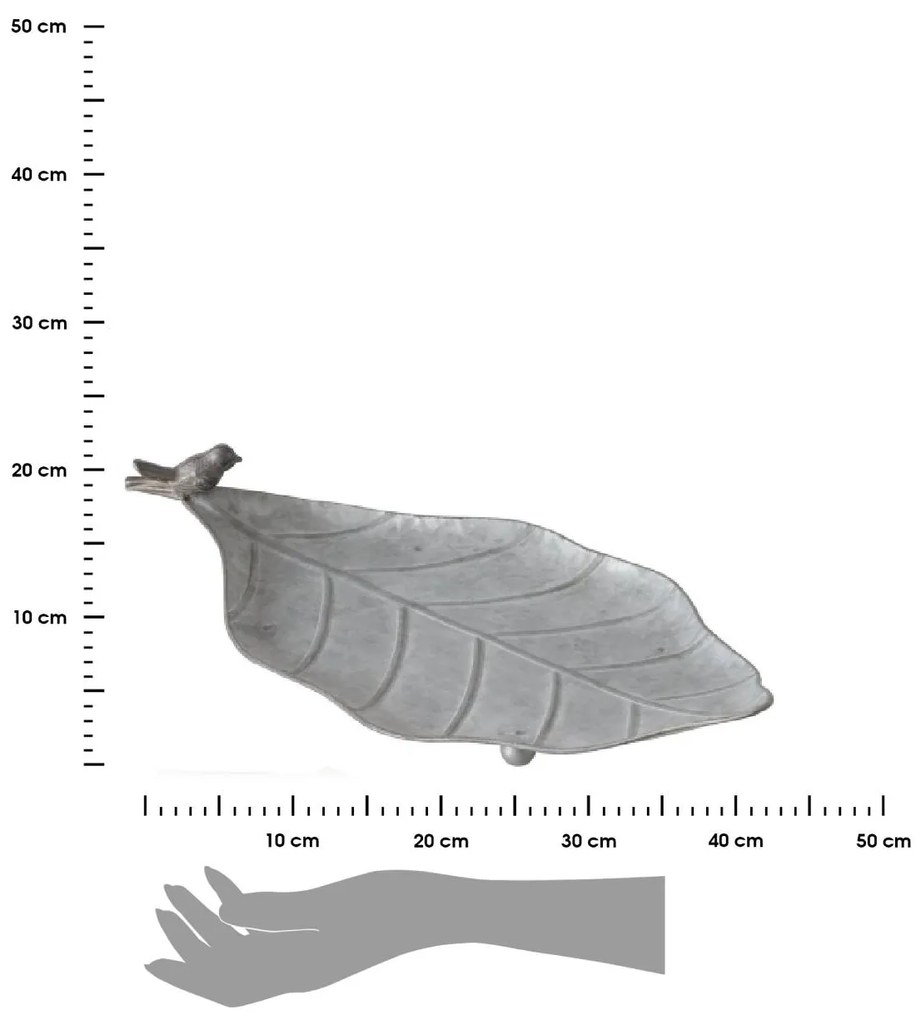 Napajedlo pro ptáky Zilia, 6x43 cm, kov, šedá