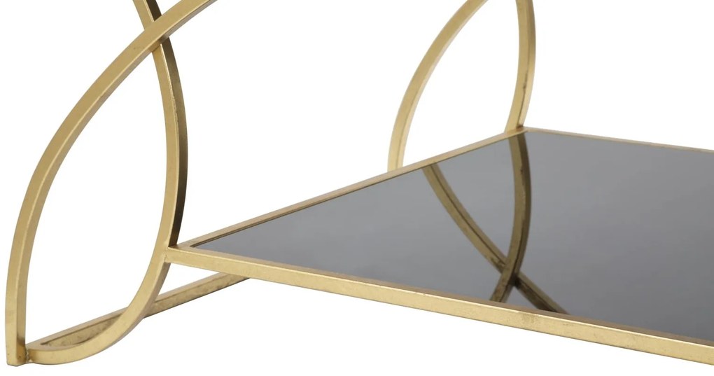 Konferenční stolek Mauro Ferretti Sun 110x60x45 cm, zlatá/černá