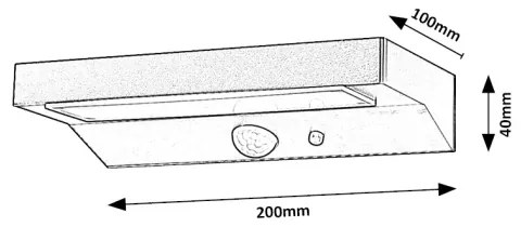 Rabalux 77023 - LED Solární svítidlo se senzorem KORANA LED/6W/3,7V IP44