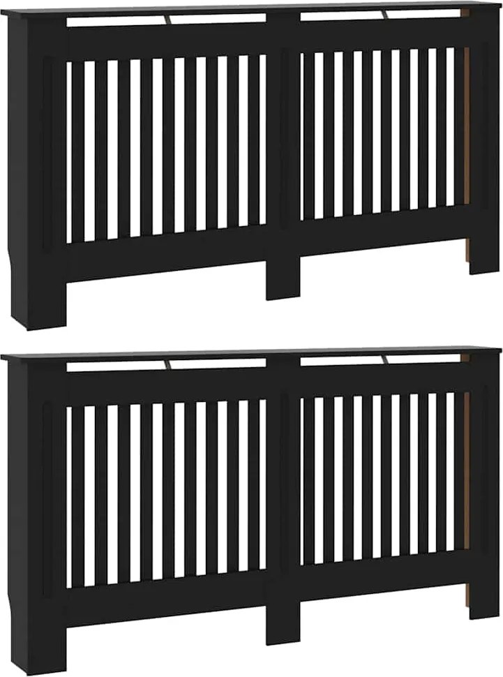 Kryt radiátoru 2 ks Černá 152 x 19 x 81,5 cm Kompozitní dřevo 3403232