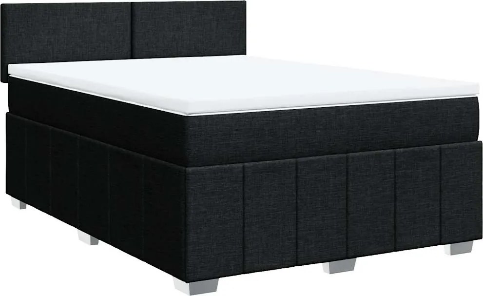 Box spring postel s matrací černá 140x200 cm textil 3289386