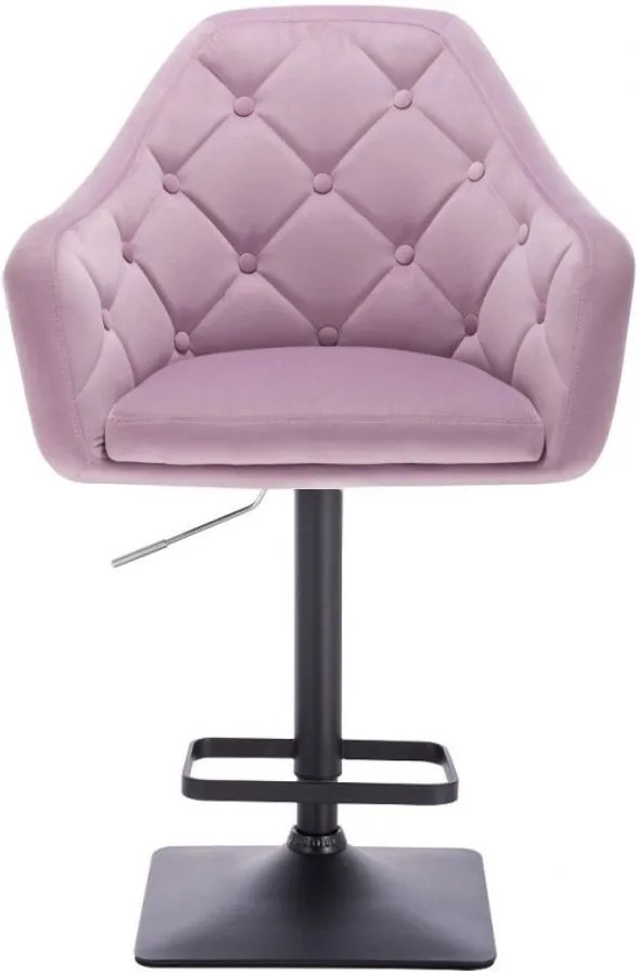 LuxuryForm Barová židle ANDORA VELUR na černé podstavě - fialová