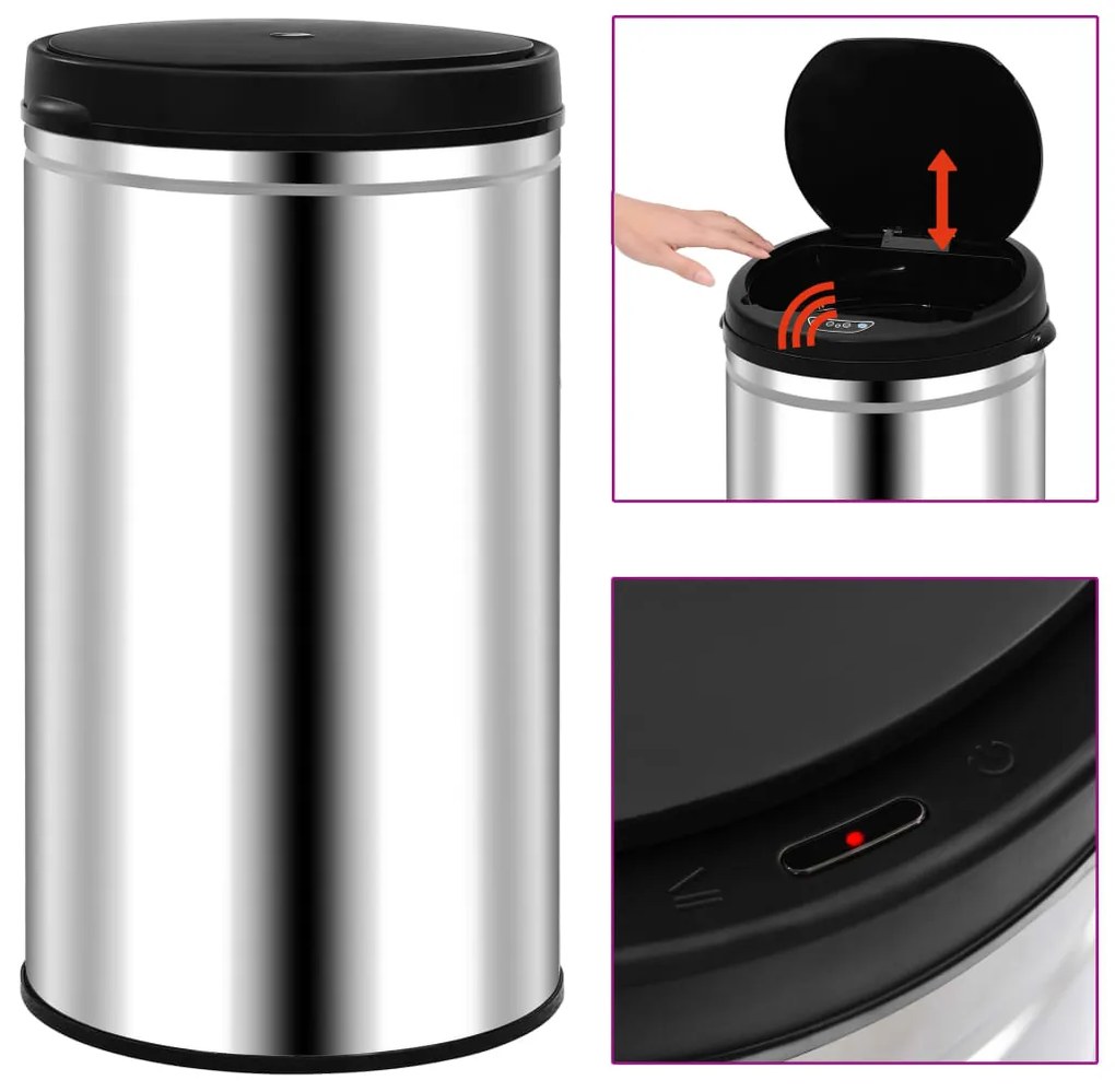 Odpadkový koš s automatickým senzorem 60 l nerezová ocel 322695
