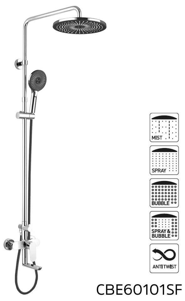 Mereo Viana sprchová souprava nástěnná baterie 150 mm hlavová sprcha černá CBE60101SF