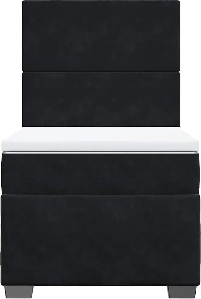 Box spring postel s matrací černá 80 x 200 cm samet 3293058