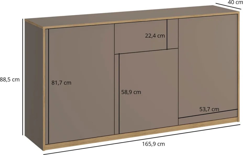 Komoda 3d1s šedý kubanit Complex