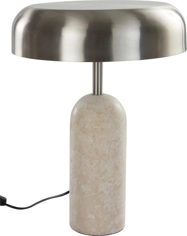 Stolní lampa z travertinu ve stříbrné barvě (výška 46 cm) Ina – Jotex