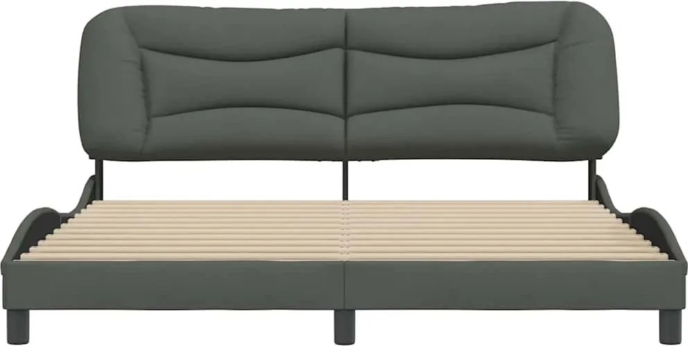 Rám postele bez matrace Hvar tmavě šedý 180 x 200 cm textil 3207787