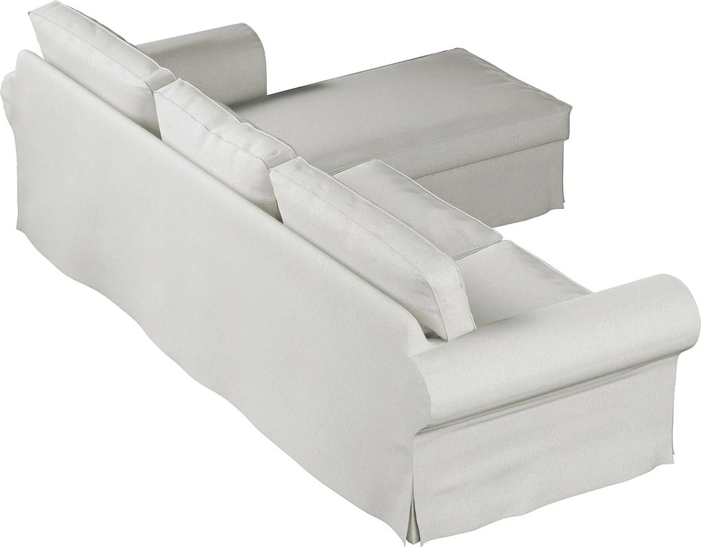 Potah na pohovku IKEA Ektorp 2-místná s lenoškou barva krémová látka pletený vzor