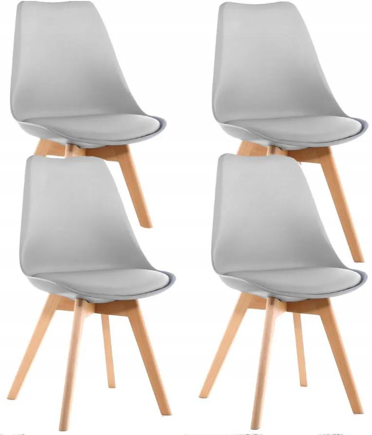 Jídelní židle JULIE světle šedé 4 ks - skandinávský styl