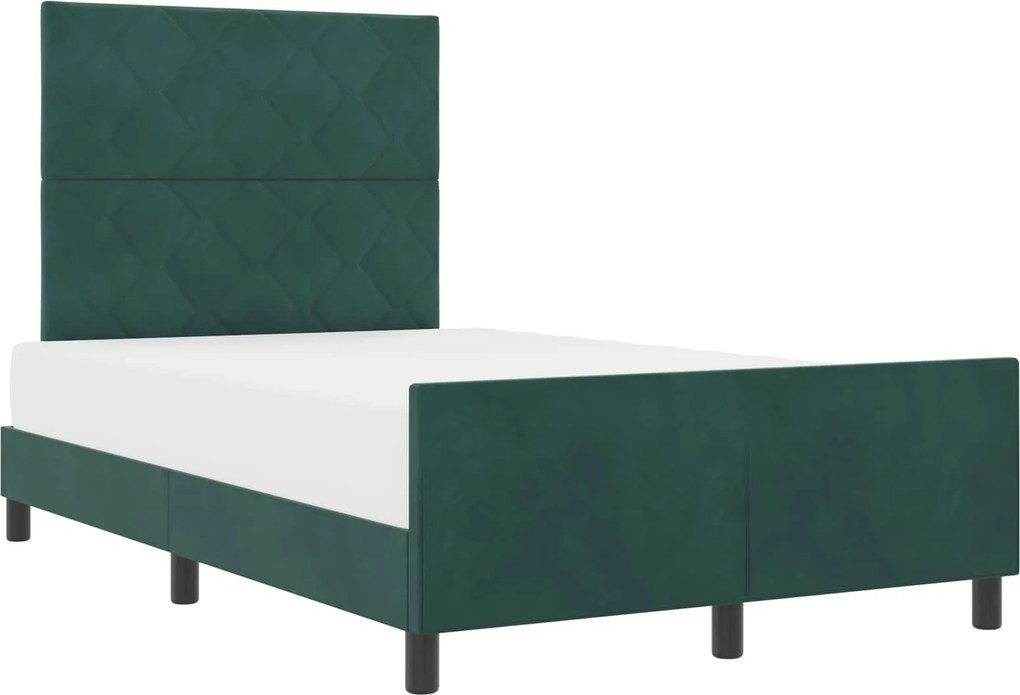 Postel s boxspringem s čelo Tmavě zelená 120 x 200 cm samet 3345002