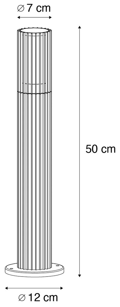 Designový venkovní sloupek černý 50 cm IP44 - Boris