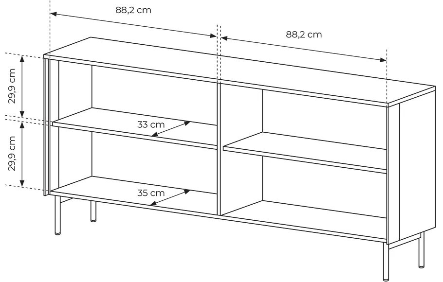 LUMI k | komoda 181 4D + LED | 181 cm | kašmír/zlatá