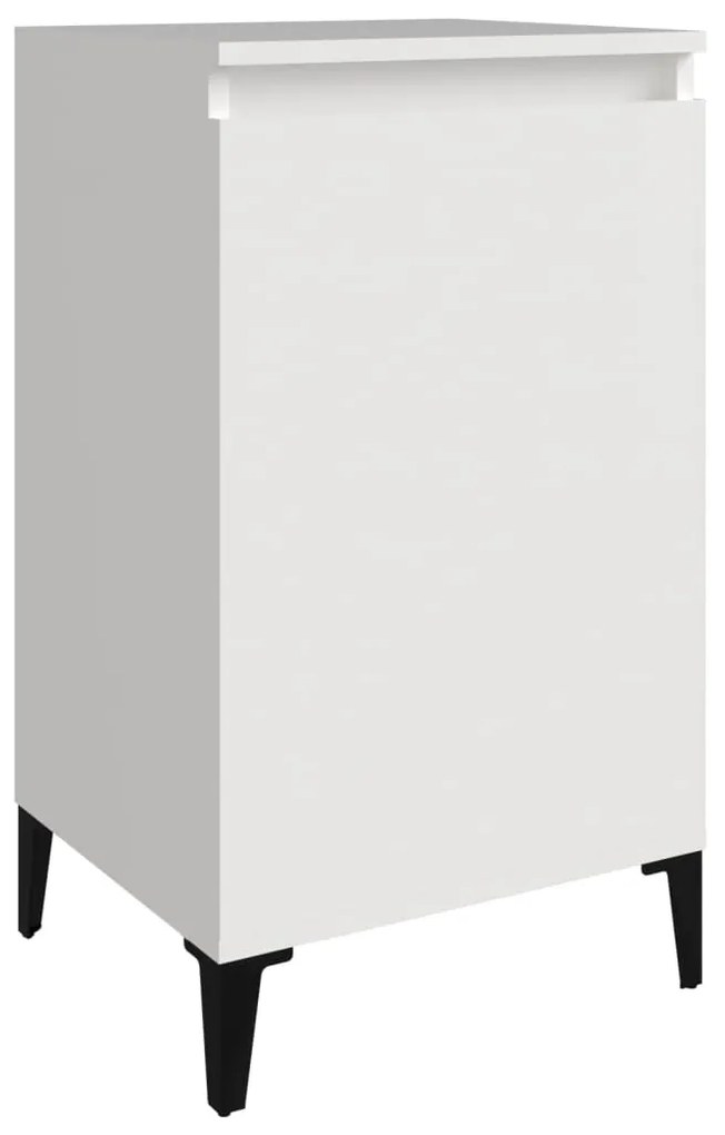 Noční stolek bílý s vysokým leskem 40x35x70 cm kompozitní dřevo - Default Title