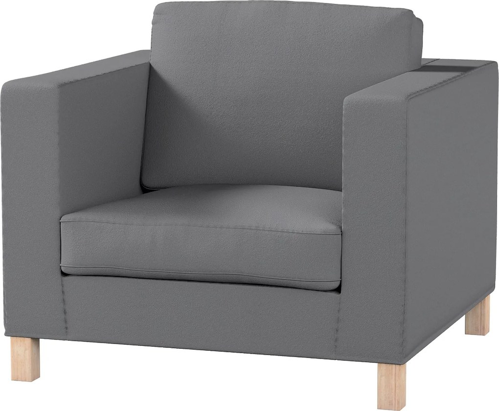 Potah na křesko IKEA Karlanda, krátký barva šedá látka pletený vzor