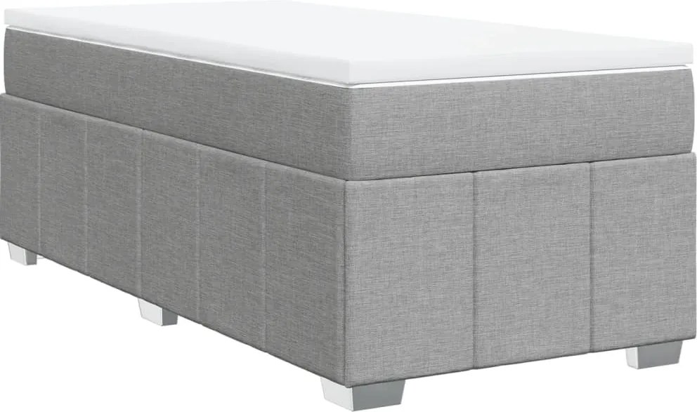 Box spring postel s matrací světle šedá 80 x 200 cm textil 3285428