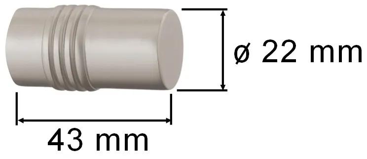 GARNÝŽE-HEBR Garnýž rýhovaná Cylinder double chrom mat dvojitá 230 cm