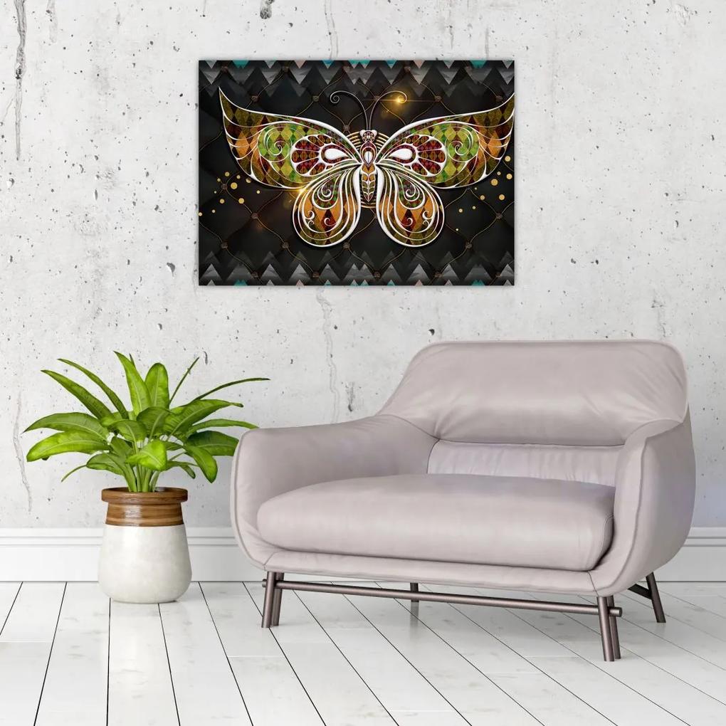 Skleněný obraz - Kouzelný motýl (70x50 cm)