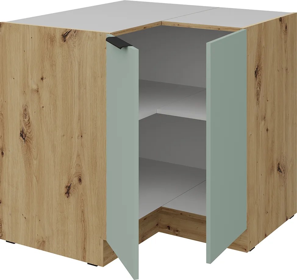 ARIA st | dolní skříňka 90x90 DN 2F rohová s policí | 90x90 cm | artisan/aquamarine