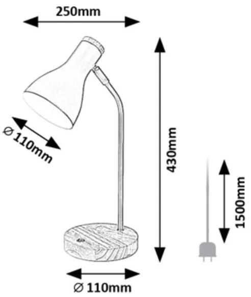 Rabalux 74002 - Stolní lampa FERB 1xE14/25W/230V