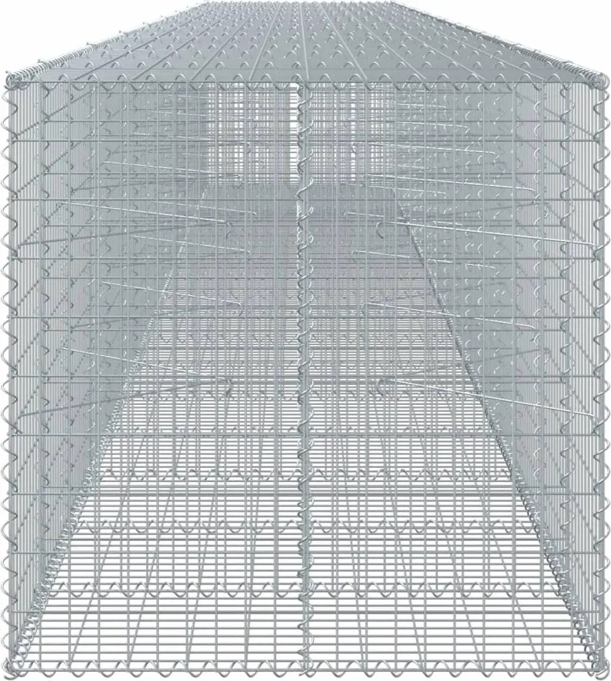 Gabionový koš s víkem 950 x 100 x 100 cm pozinkované železo 3295207