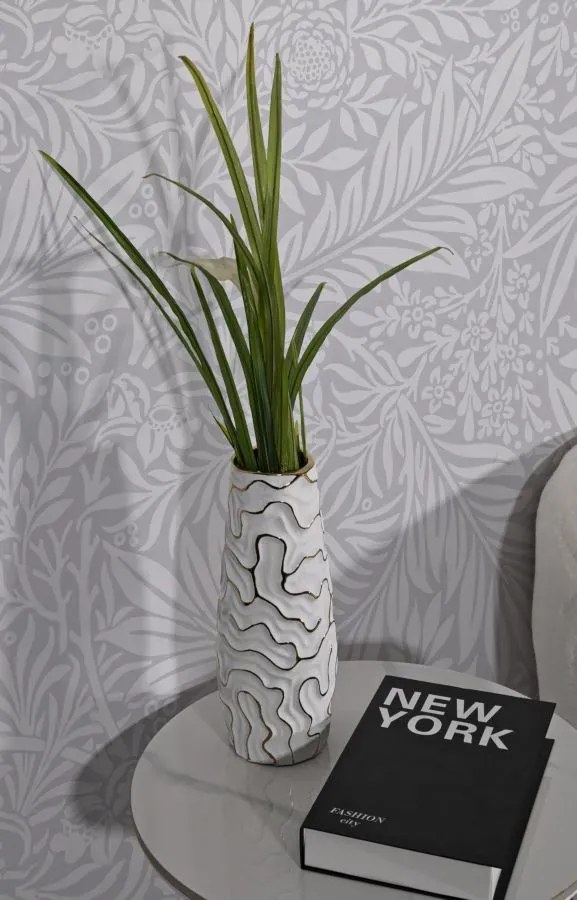 Váza Lia 29 cm bílá/zlatá