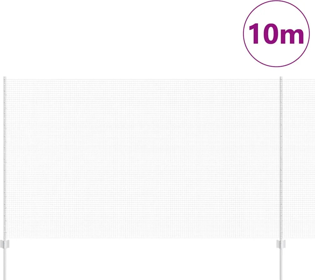 Svařovaná drátěná plotovina s tyčkami 10 x 1,4 m Stříbrná 3336334