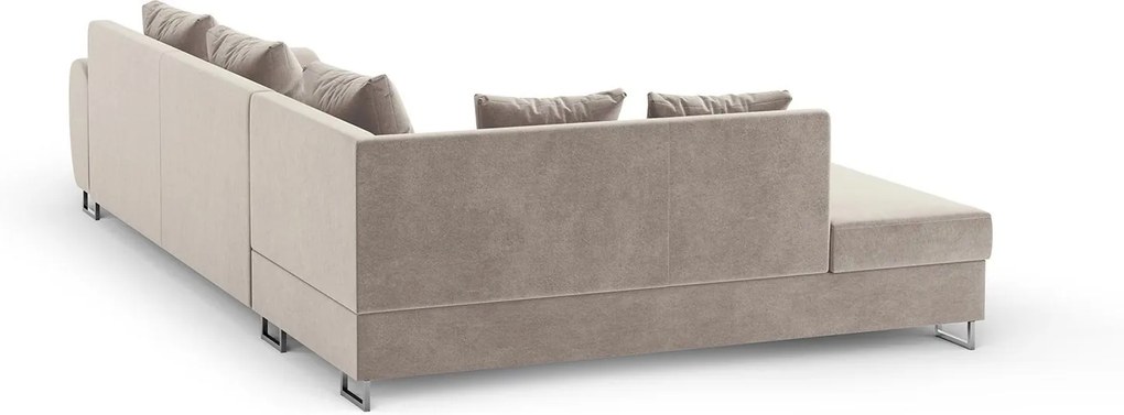 KOOKO HOME Rohová rozkládací sametová pohovka s úložným prostorem Adagio XL levý roh