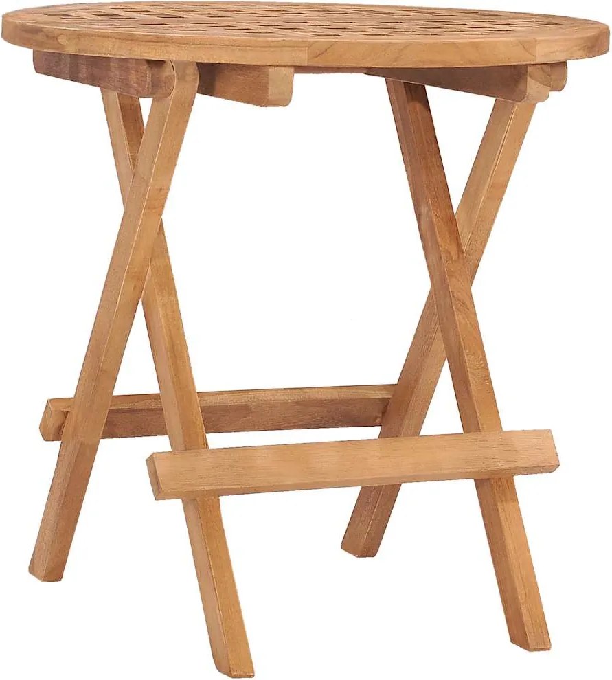 3dílný skládací zahradní jídelní set s poduškou masivní teak 3063171