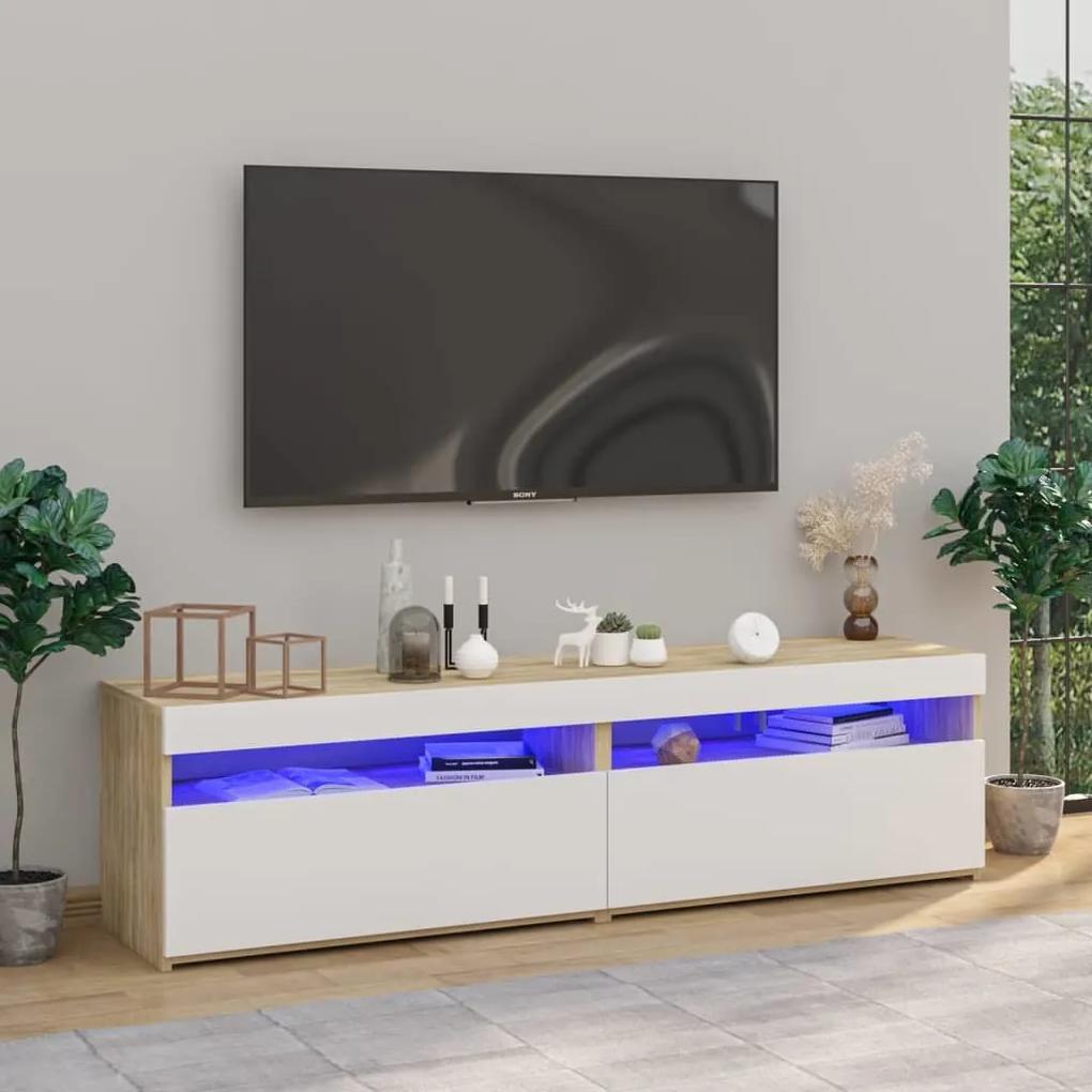 vidaXL TV skříňky s LED osvětlením 2 ks 75 x 35 x 40 cm [804392] Barva: Černá