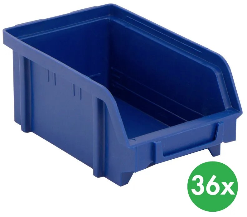 Plastové boxy BASIC, 103 x 166 x 73 mm, 36 ks, modré