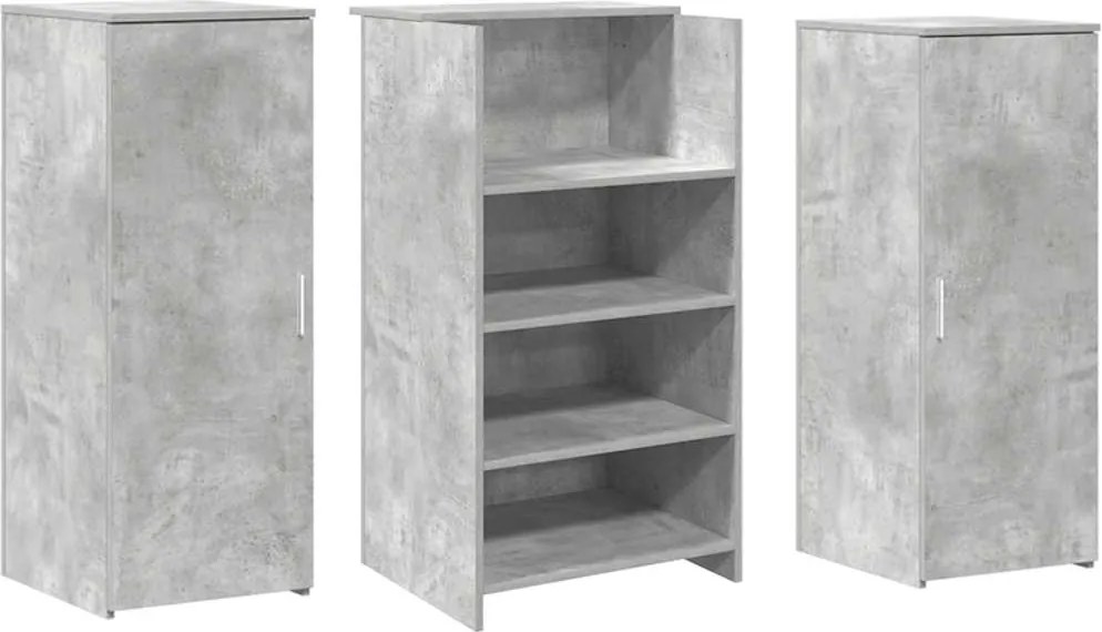 Recepční stůl betonově šedý 135x50x103,5 cm kompozitní dřevo 3324190
