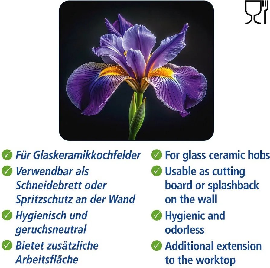 Kryt na zeď u sporáku z tvrzeného skla 50x56 cm Iris – Wenko