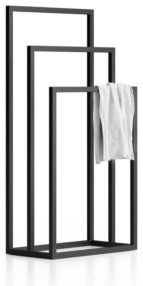 Regnis příslušenství, 3-ramenný kovový černý držák na ručníky, černá matná, REGNIS/ST-3/BLACK