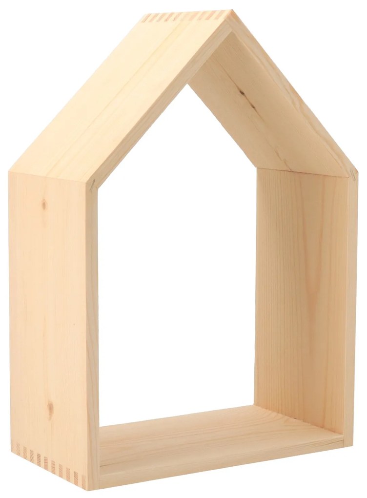 Dřevobox Dřevěná polička domeček otevřená - malá