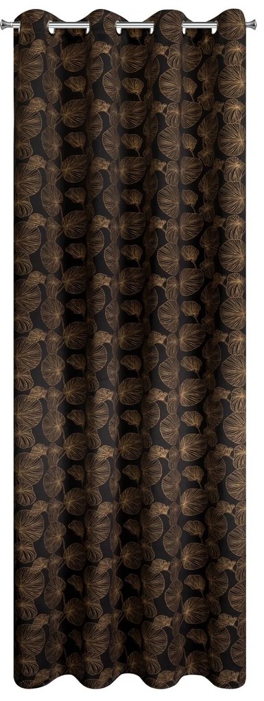 ZATEMŇOVACÍ ZÁVĚS NA KROUŽCÍCH MARIGOLD 140X250 CM ČERNÁ